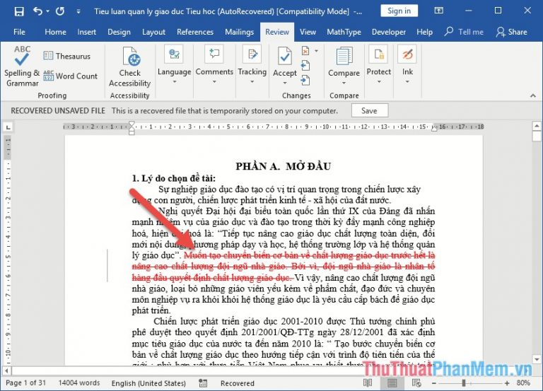 Microsoft Word (Bài 74): Cách sử dụng Track Changes trong Word - HKT SOFT